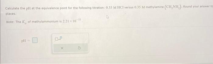 Solved Calculate the pH at the equivalence point for the | Chegg.com
