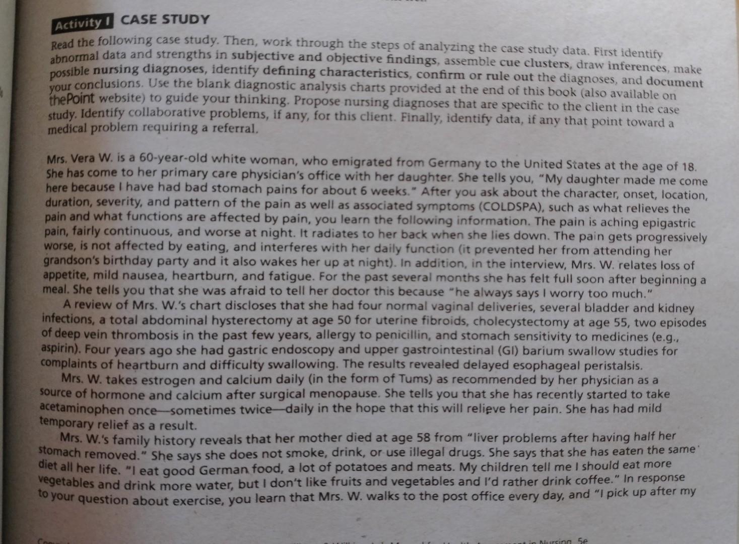 Activity I CASE STUDY Read the following case study. | Chegg.com
