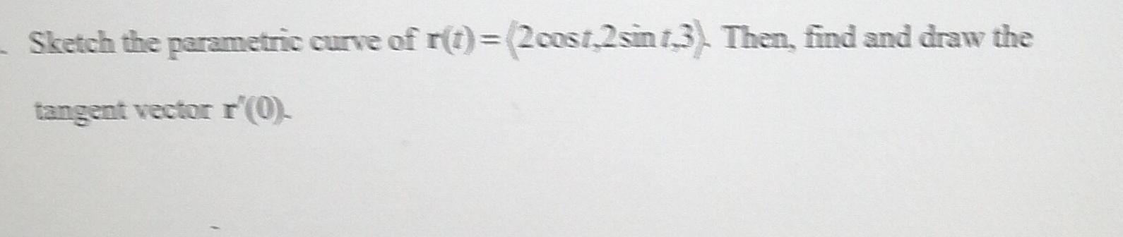 Solved Sketch The Parametric Curve Of R T 2cost 2sint 3