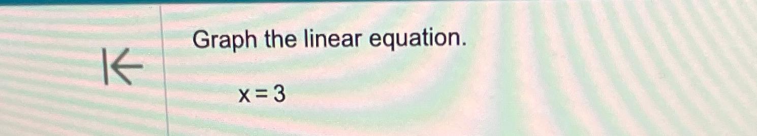 Solved Graph the linear equation.x=3 | Chegg.com