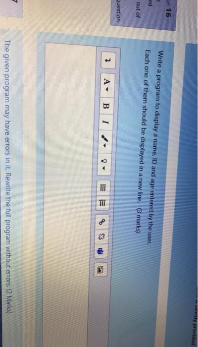 Solved ancy provided on 16 Write a program to display a | Chegg.com
