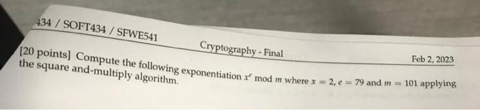 Solved [20 points] Compute the Final Feb 2, 2023 the square | Chegg.com