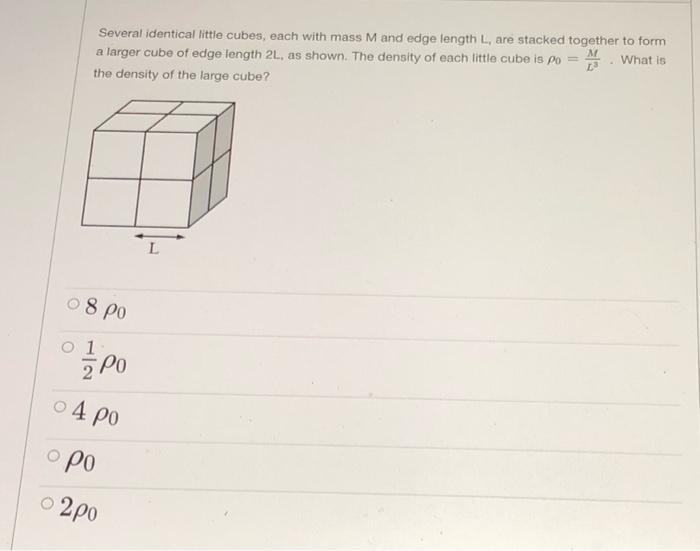 Solved Several identical little cubes, each with mass M and | Chegg.com