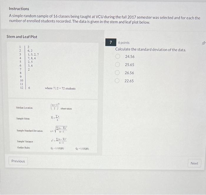 Solved A simple random sample of 16 classes being taught at | Chegg.com