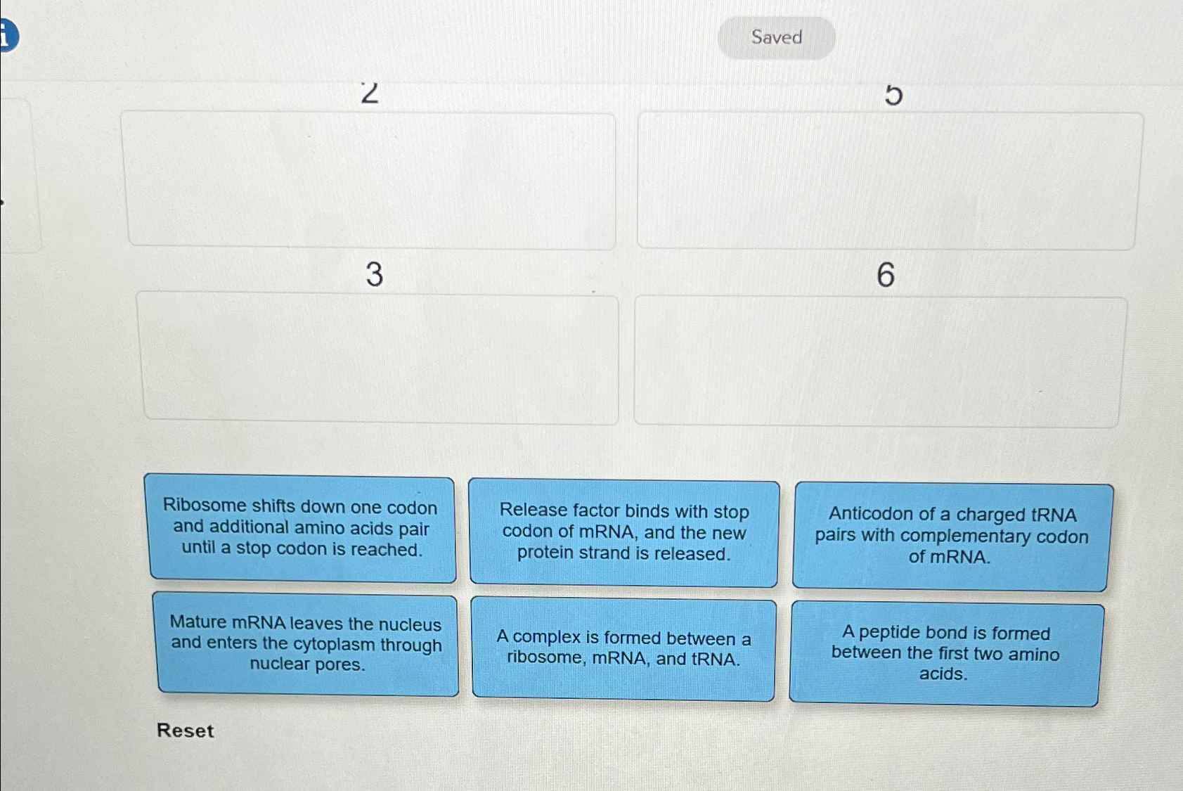 Solved 36\table[[\table[[Ribosome shifts down one | Chegg.com