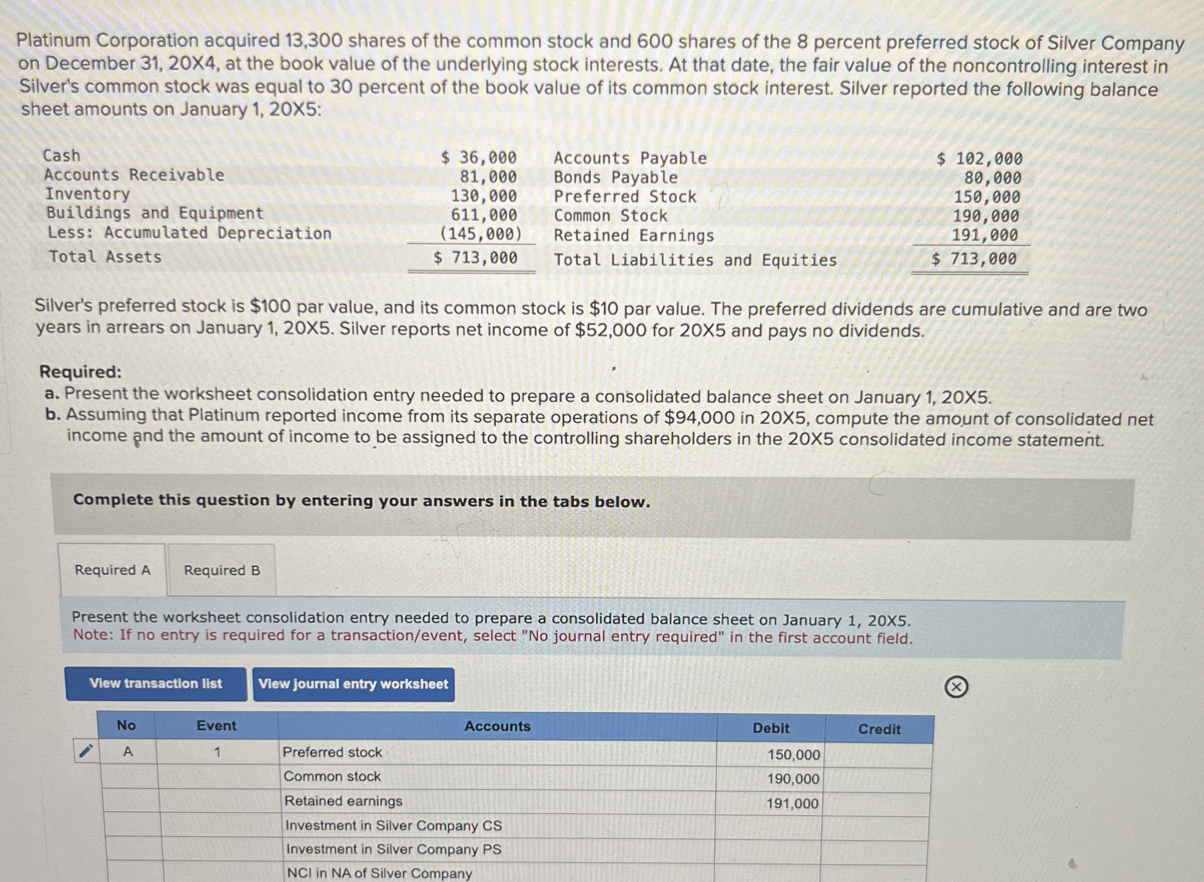 Solved How to solve Platinum Corporation acquired 13,300 | Chegg.com