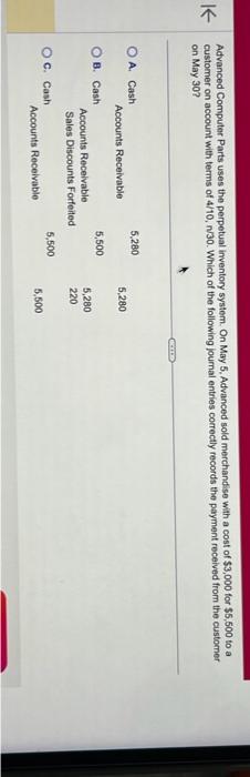 Solved Advanced Computer Parts uses the perpetual inventory | Chegg.com