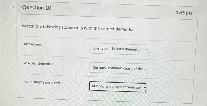 Solved Match the following statements with the correct | Chegg.com