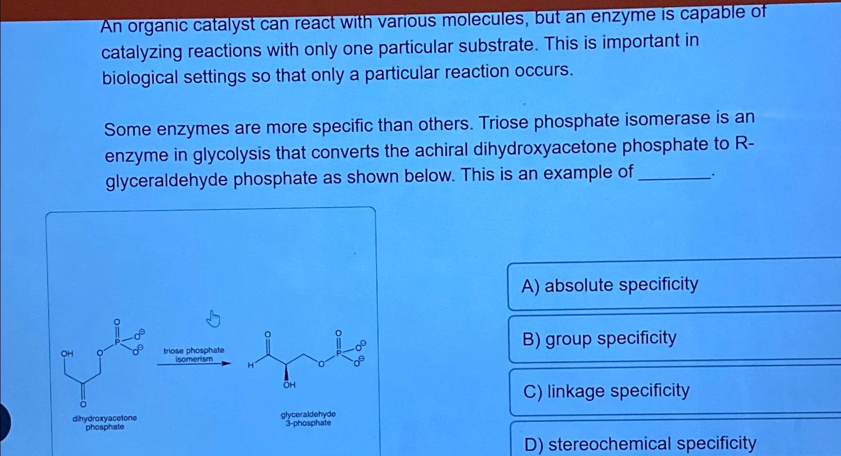 Solved An organic catalyst can react with various molecules, | Chegg.com