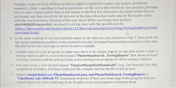 Solved Lab-5: Search phone number list [ 100pts ]: Write a | Chegg.com