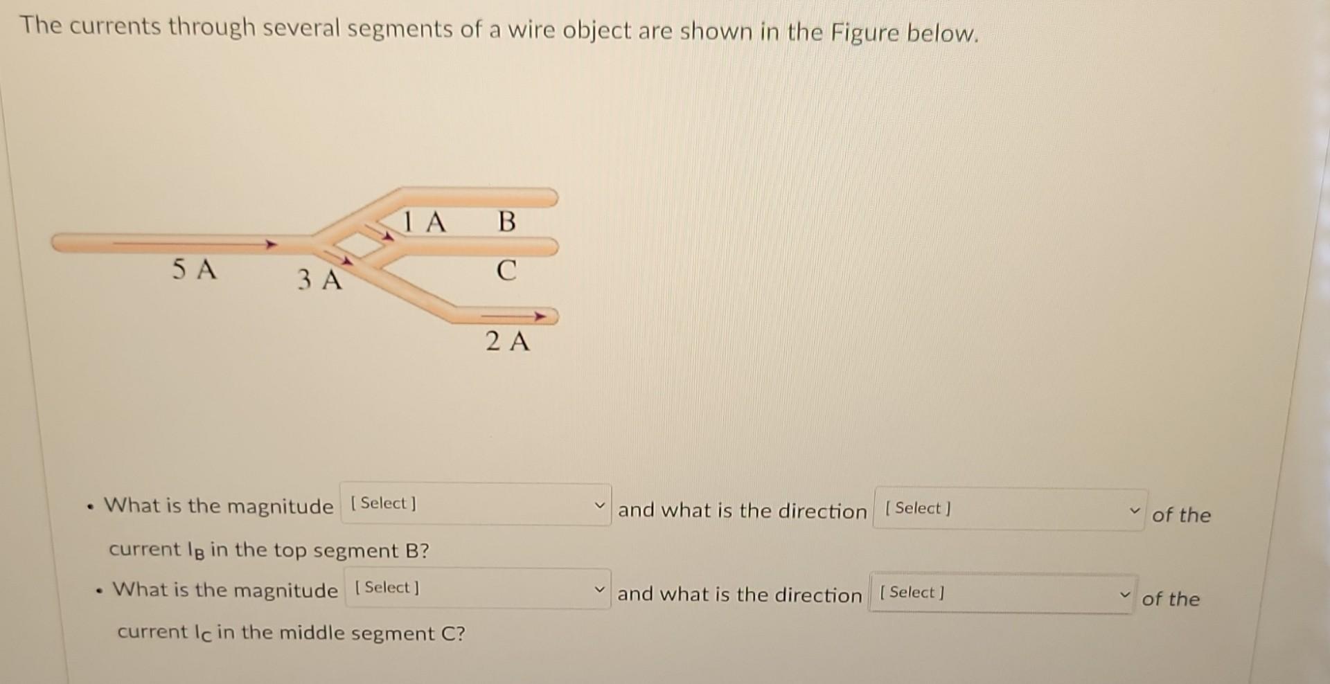 Solved The currents through several segments of a wire | Chegg.com