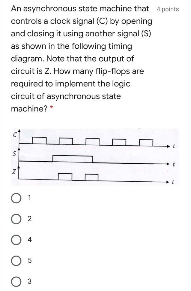 Solved 4 Points An Asynchronous State Machine That Controls 