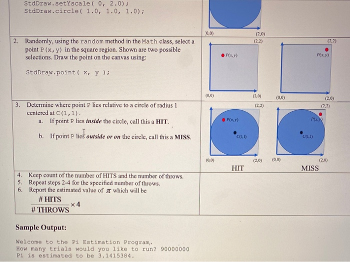 Solved Piestimate Estimating Pi Using With Random Numbers