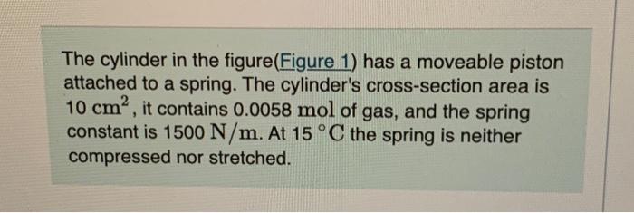 Solved How far is the spring compressed if the gas | Chegg.com