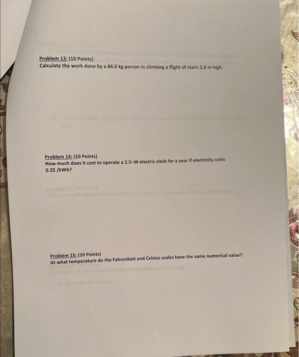 Solved Problem 13: (10 Points) Calculate the work done by a | Chegg.com