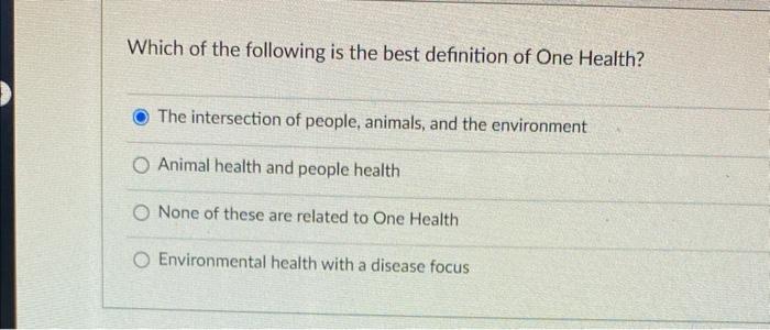 Solved Which of the following is the best definition of One | Chegg.com