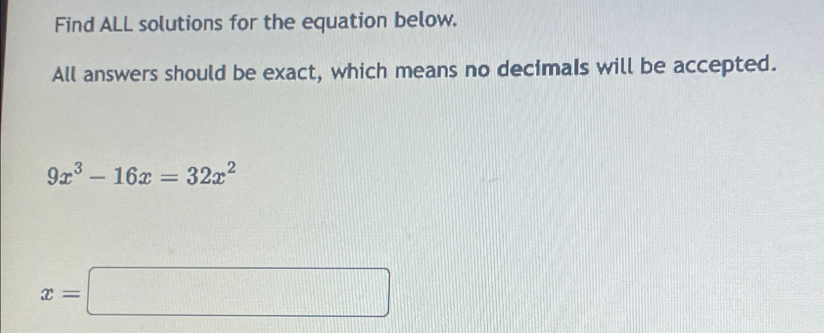 Solved Find ALL solutions for the equation below.All answers | Chegg.com