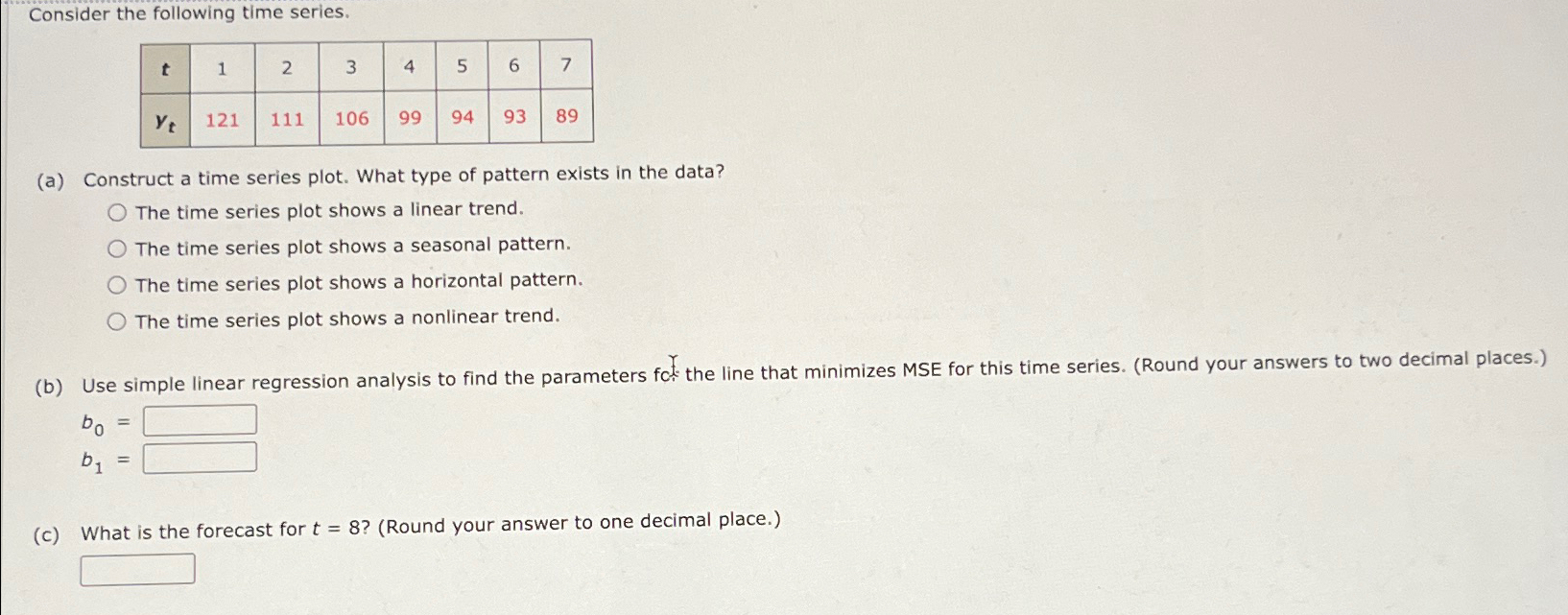 Solved Consider the following time | Chegg.com
