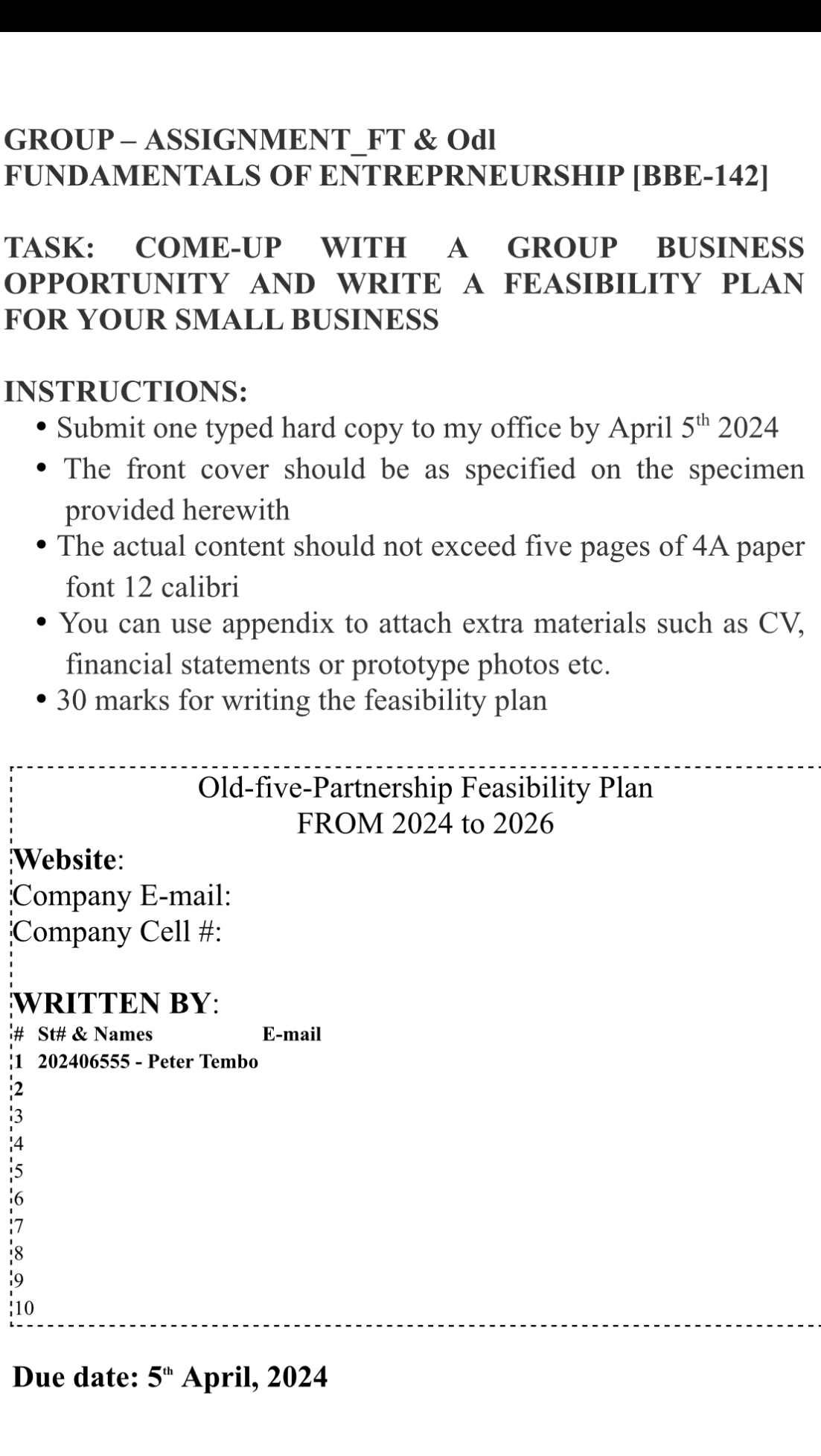 Solved GROUP - ﻿ASSIGNMENT_FT & Odl FUNDAMENTALS OF | Chegg.com
