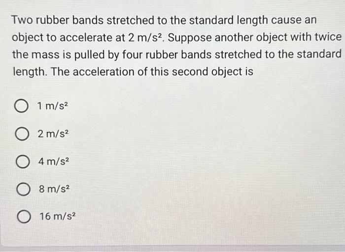 Solved Two rubber bands stretched to the standard length | Chegg.com
