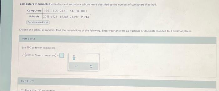 Solved Computers in Schools Elementary and secondary schools | Chegg.com