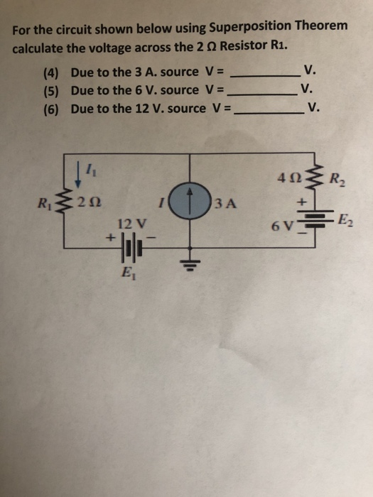 Solved For the circuit shown below using Superposition | Chegg.com