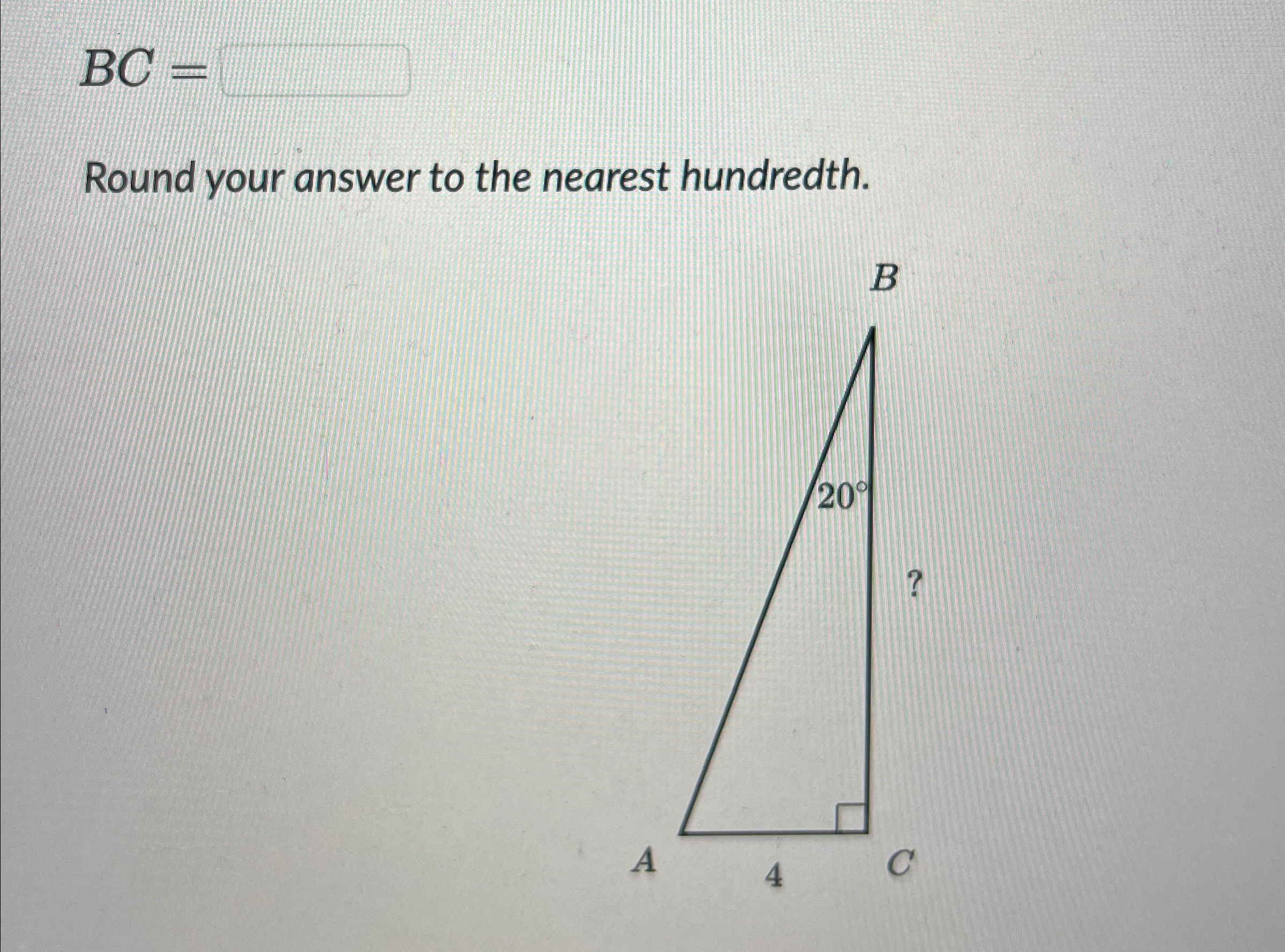 Solved BC=Round your answer to the nearest hundredth. | Chegg.com