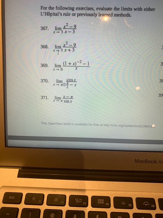 Solved For the following exercises, evaluate the limits with | Chegg.com