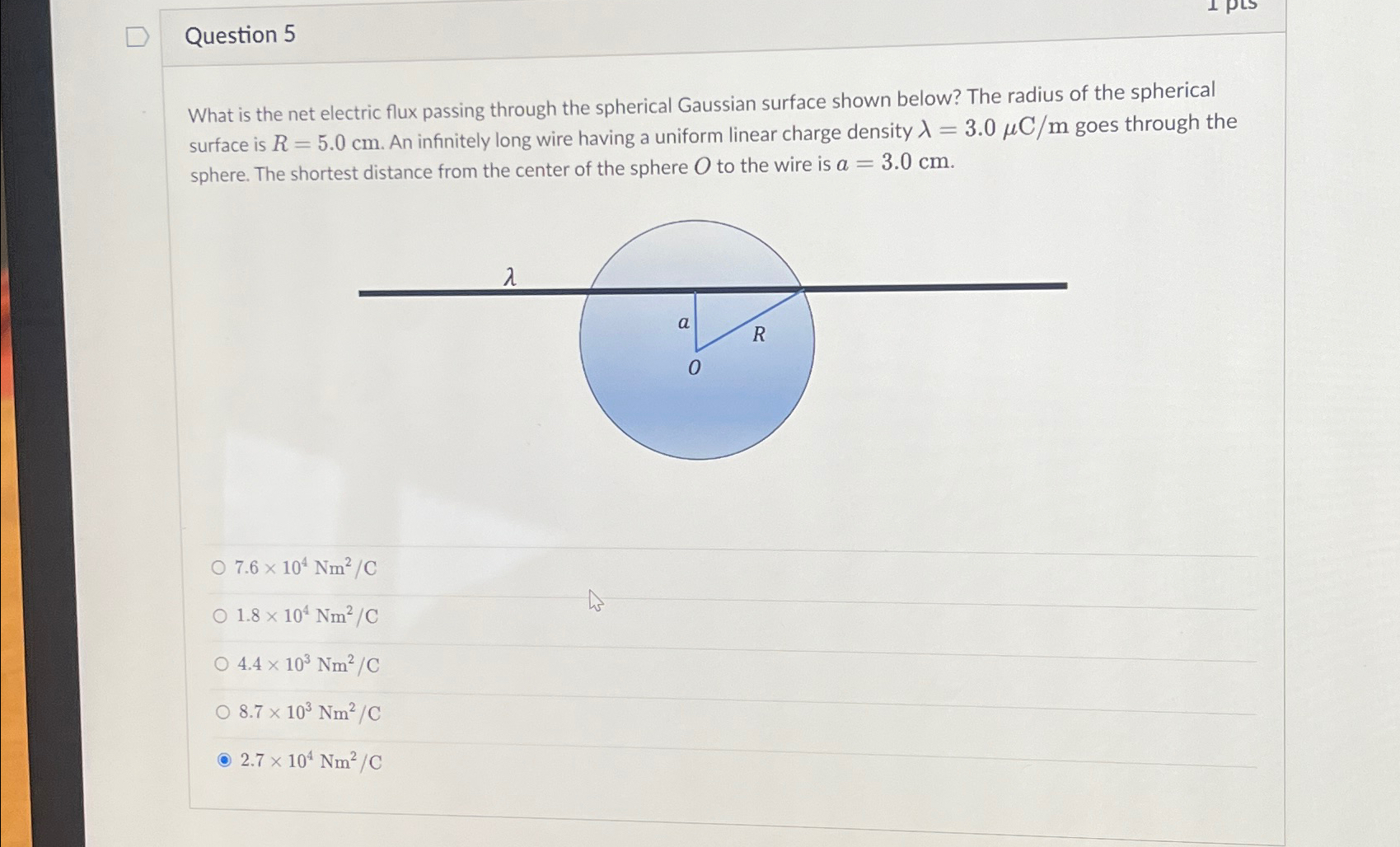 Solved Question 5What is the net electric flux passing | Chegg.com