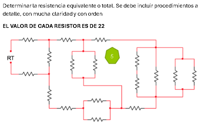 Solved Determinar la resistencia equivalente o total. Se | Chegg.com