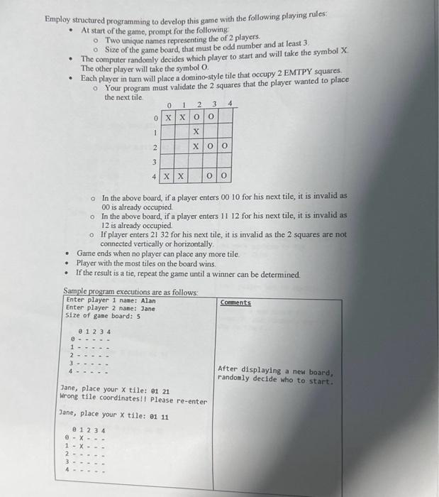 Solved Employ structured programming to develop this game | Chegg.com