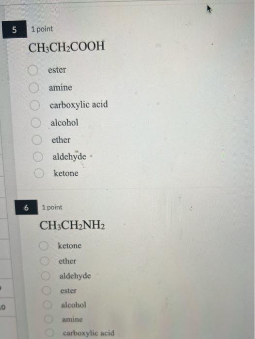Solved CH3CH2CH2OCH3 aldehyde ketone carboxylic acid ether | Chegg.com