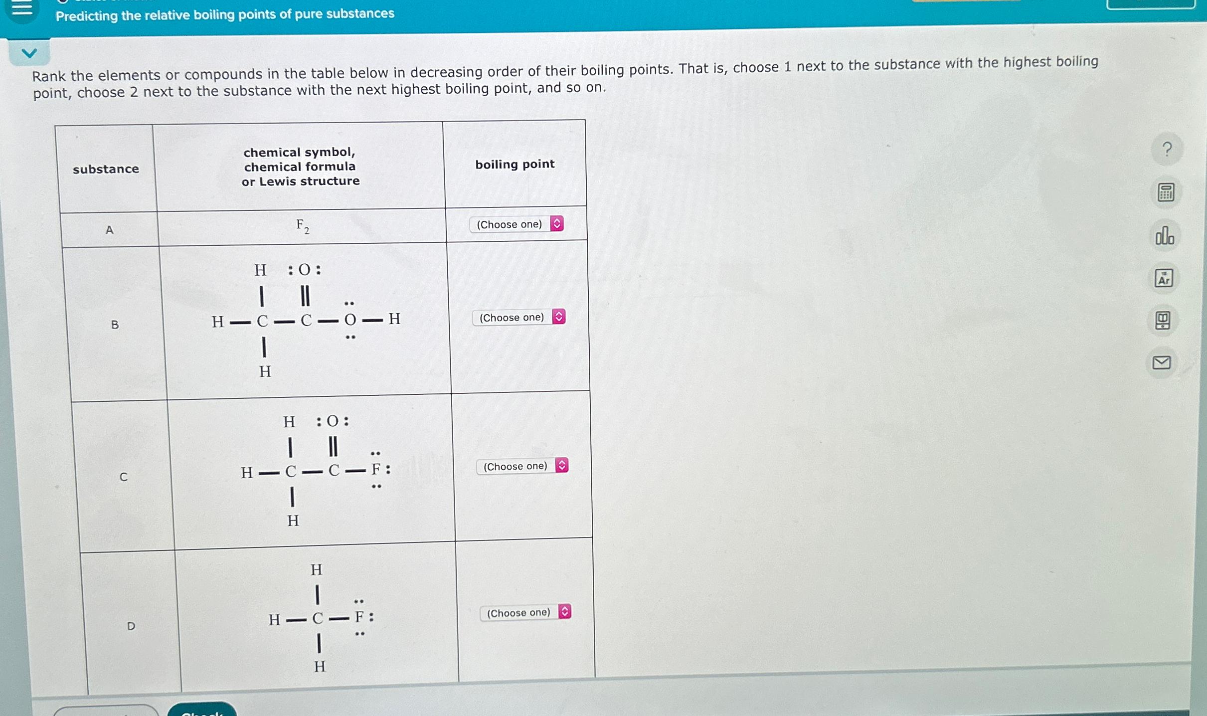 Solved Predicting the relative boiling points of pure | Chegg.com