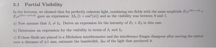 Solved 31 Partial Visibility In The Lectures We Showed