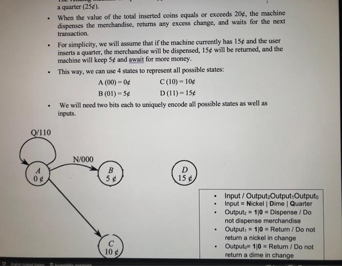 Solved Q8. How to design a vending machine in FSM? The | Chegg.com