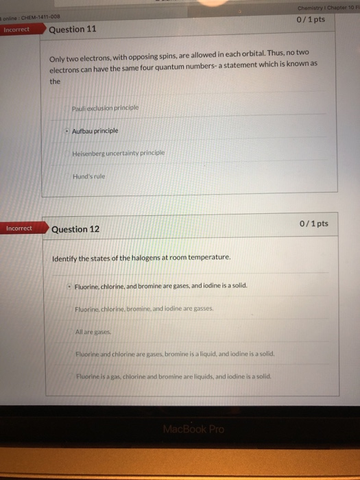 Solved est 4 online : CHEM-1411-008 0/1pts Question 3 | Chegg.com