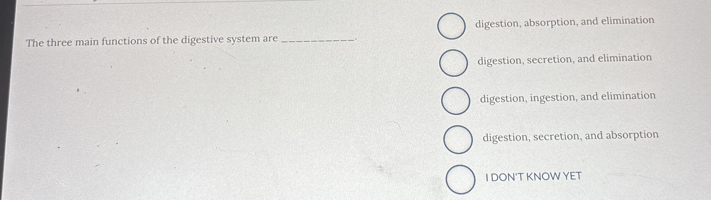 Solved The three main functions of the digestive system | Chegg.com