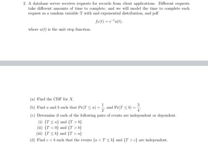 Solved 2. A database server receives requests for records | Chegg.com