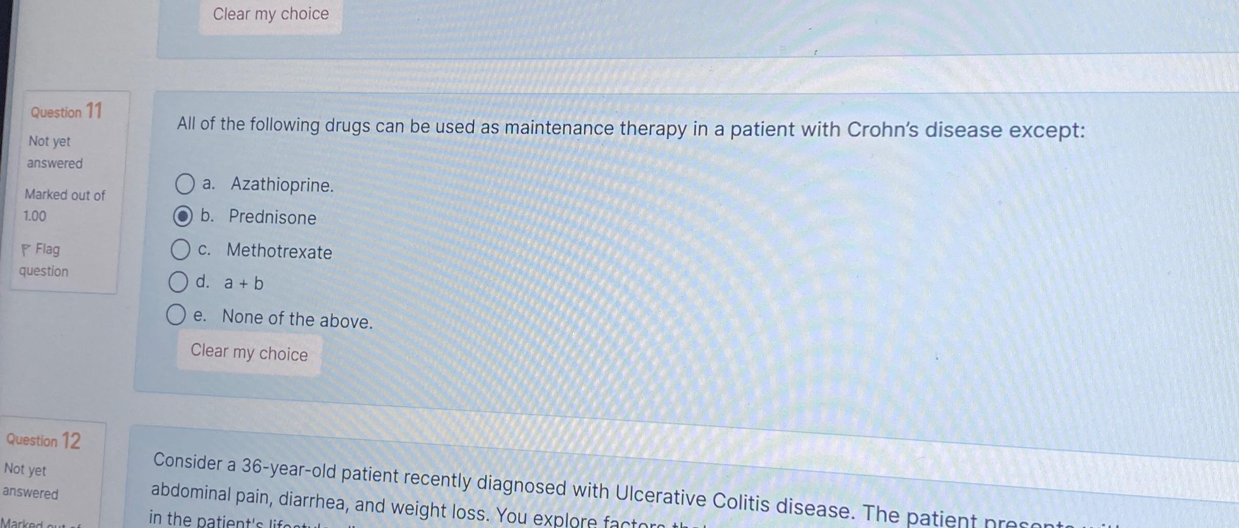 Solved Clear my choiceQuestion 11Not yet answeredMarked out | Chegg.com
