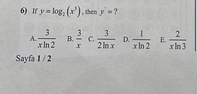 Solved If y=log2(x3), ﻿then y'= ? | Chegg.com