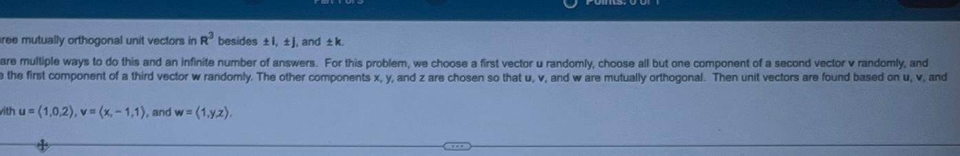 Solved ree mutually orthogonal unit vectors in R3 ﻿besides | Chegg.com