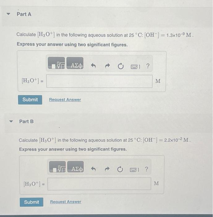 Solved Calculate [H3O+]in the following aqueous solution at | Chegg.com