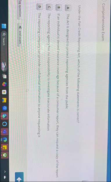 Solved Comprehensive ExamUnder the Fair Credit Reporting | Chegg.com