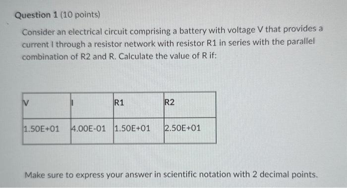 Solved Consider an electrical circuit comprising a battery | Chegg.com