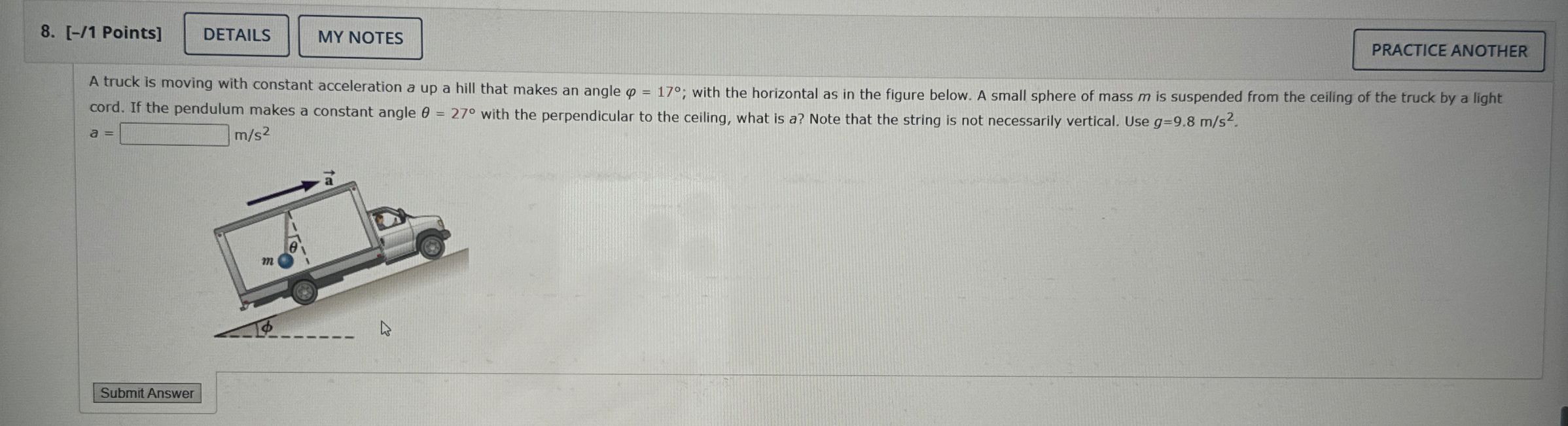 Solved [-/1 ﻿Points] ﻿cord. If the pendulum makes a constant | Chegg.com