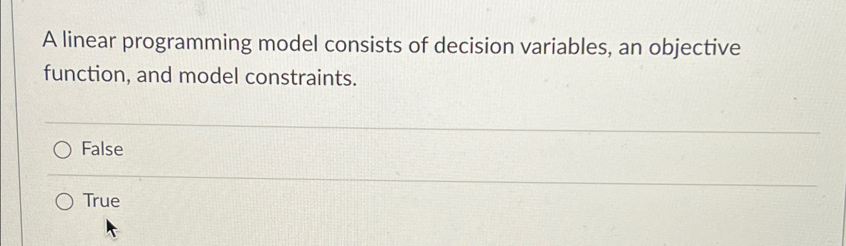 Solved A linear programming model consists of decision | Chegg.com