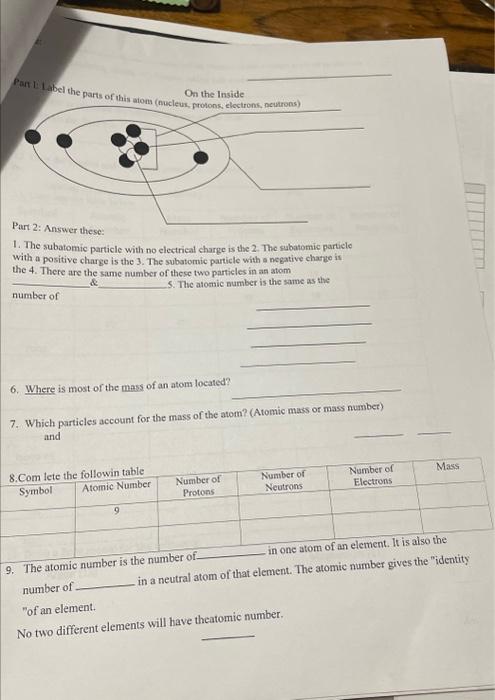 Solved Pon li label the parts of this aions (encle Inside 1. | Chegg.com