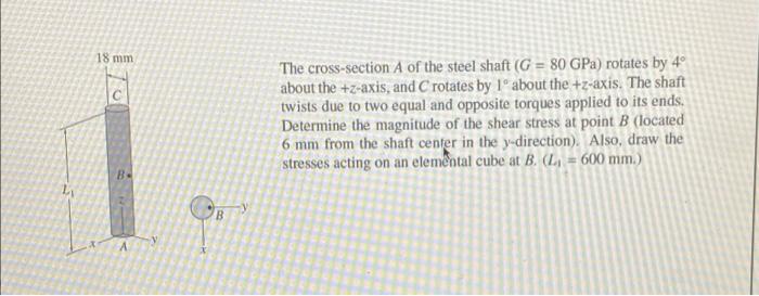 Solved The cross-section A of the steel shaft (G=80GPa) | Chegg.com