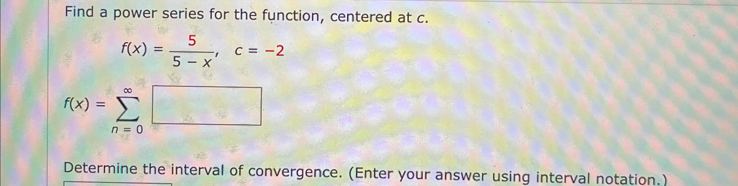 Solved Find a power series for the function, centered at | Chegg.com