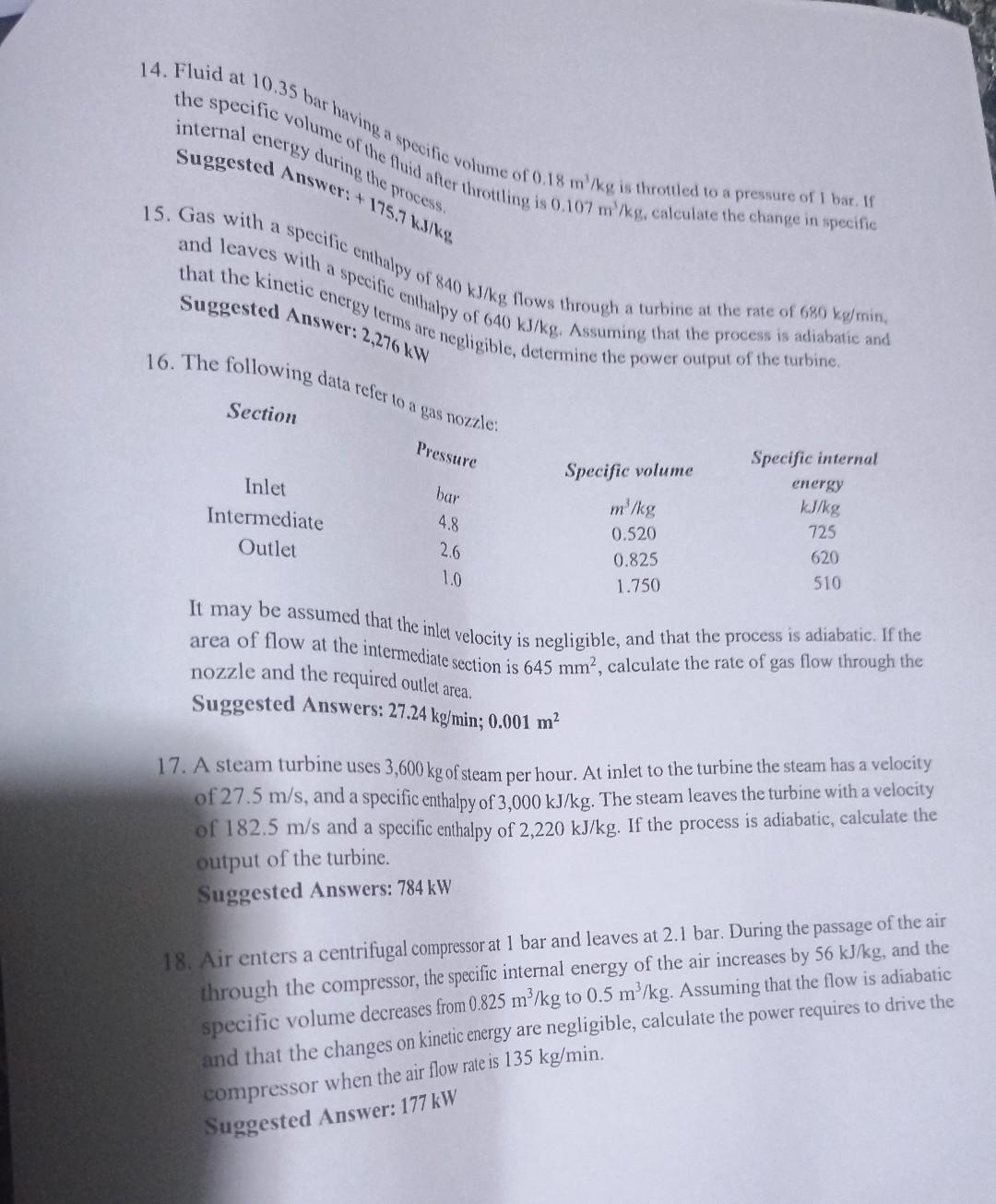 Solved SAMPLE PROBLEMS Thermodynamics (Non-flow and Steady | Chegg.com